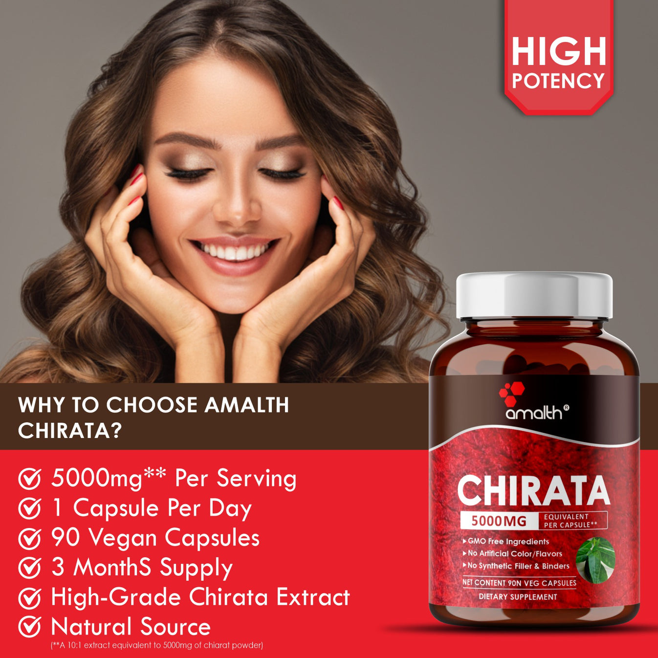 Chirata Extract Powder 90 Capsules Supports skin & Controls Diabetes ...